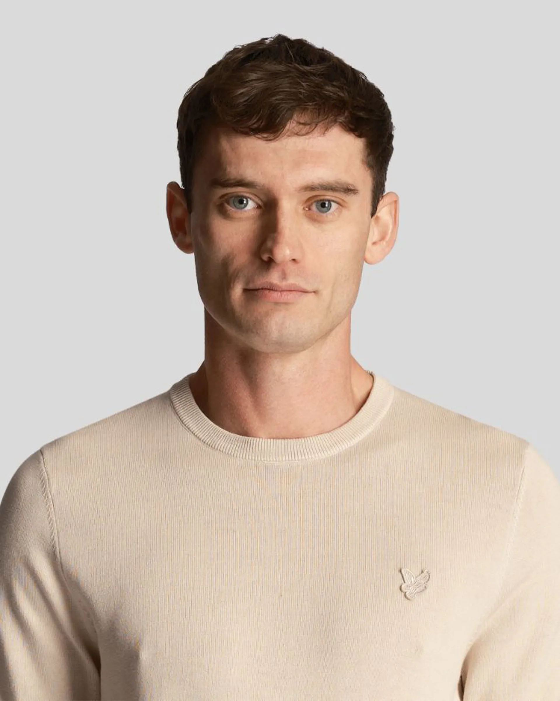 Lyle and Scott Tonal Eagle Crew Neck Jumper - Cove